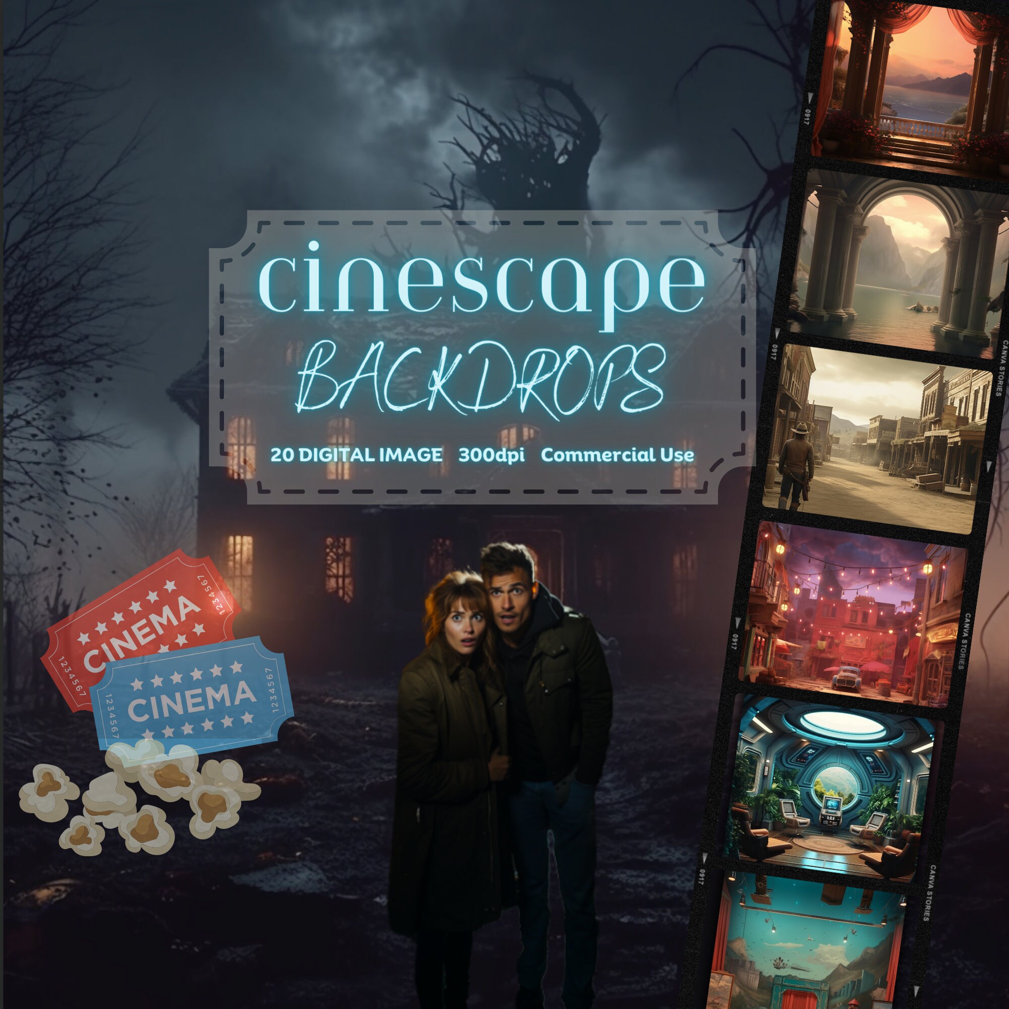 20 Backdrops Horror, Comedy, Romance, and Sci-fi Films, Film Backdrops ...