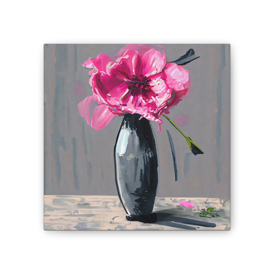 Pink Colorful Wall Art A1, Wall Flower Art, Flower Large Art, Yoga Art ...
