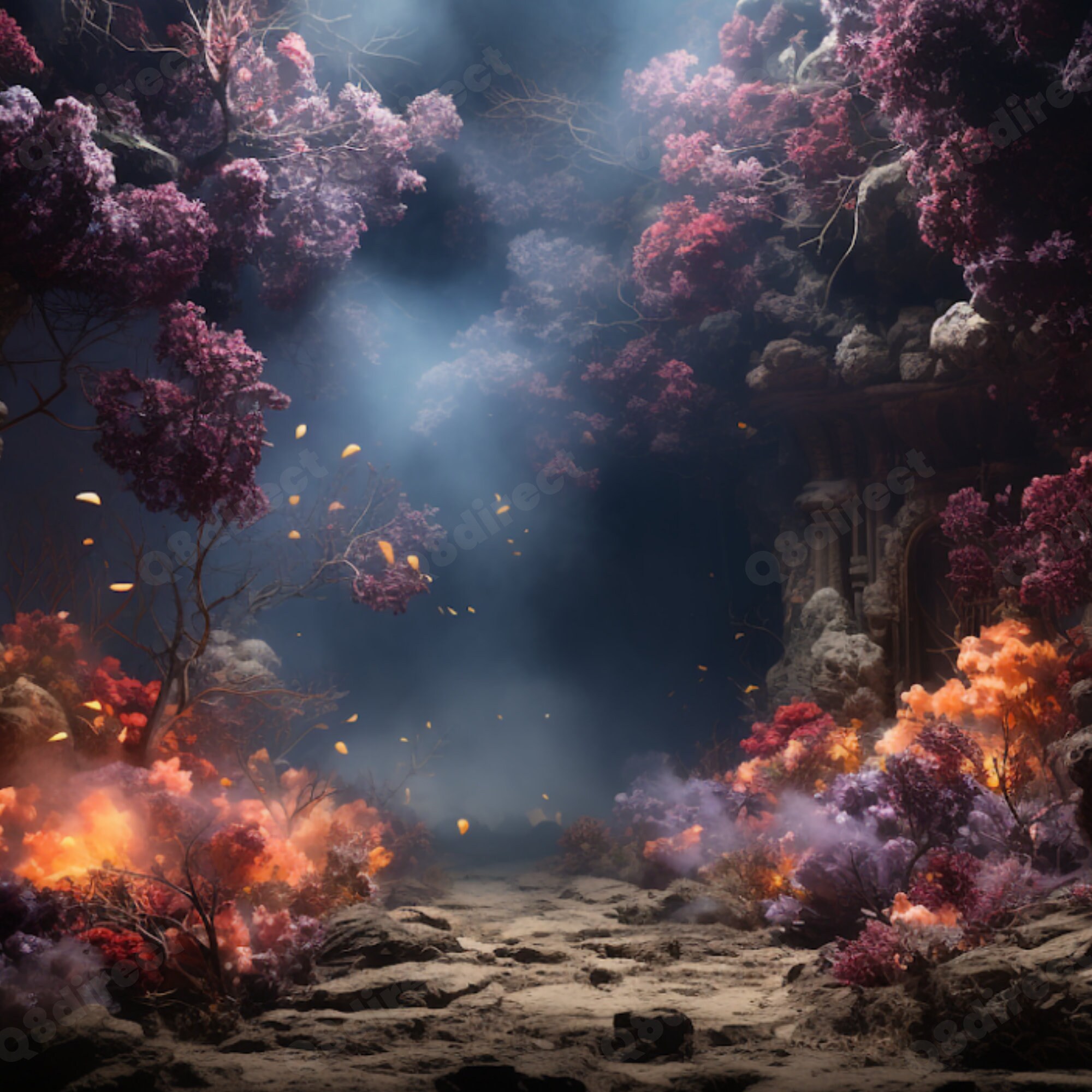 Enchanted Forest Backdrop, Magical Forest Backdrops, Photoshop Overlays ...