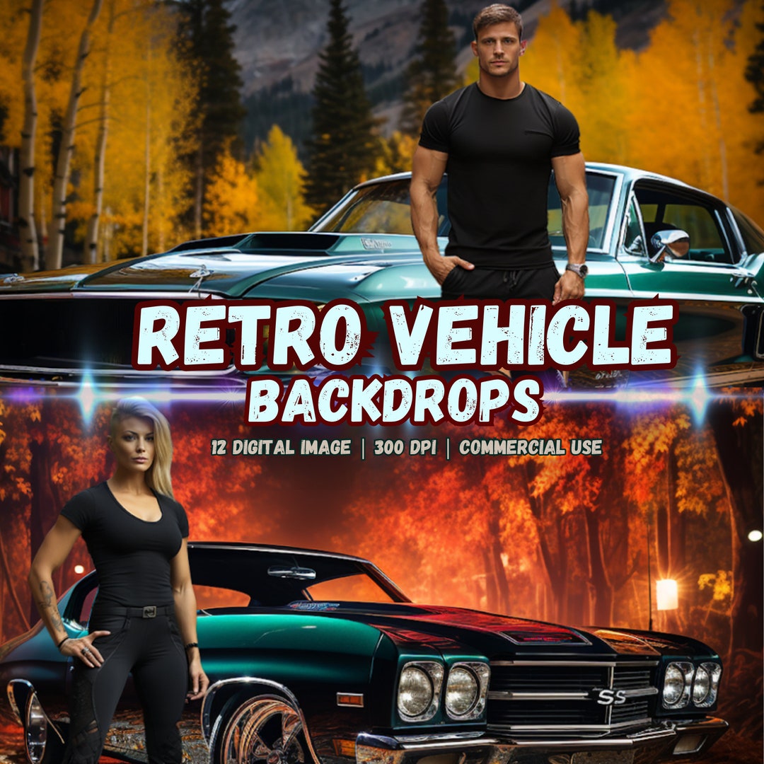 Retro Vehicle Backdrops, Old Car Digital Backdrop for Photography ...