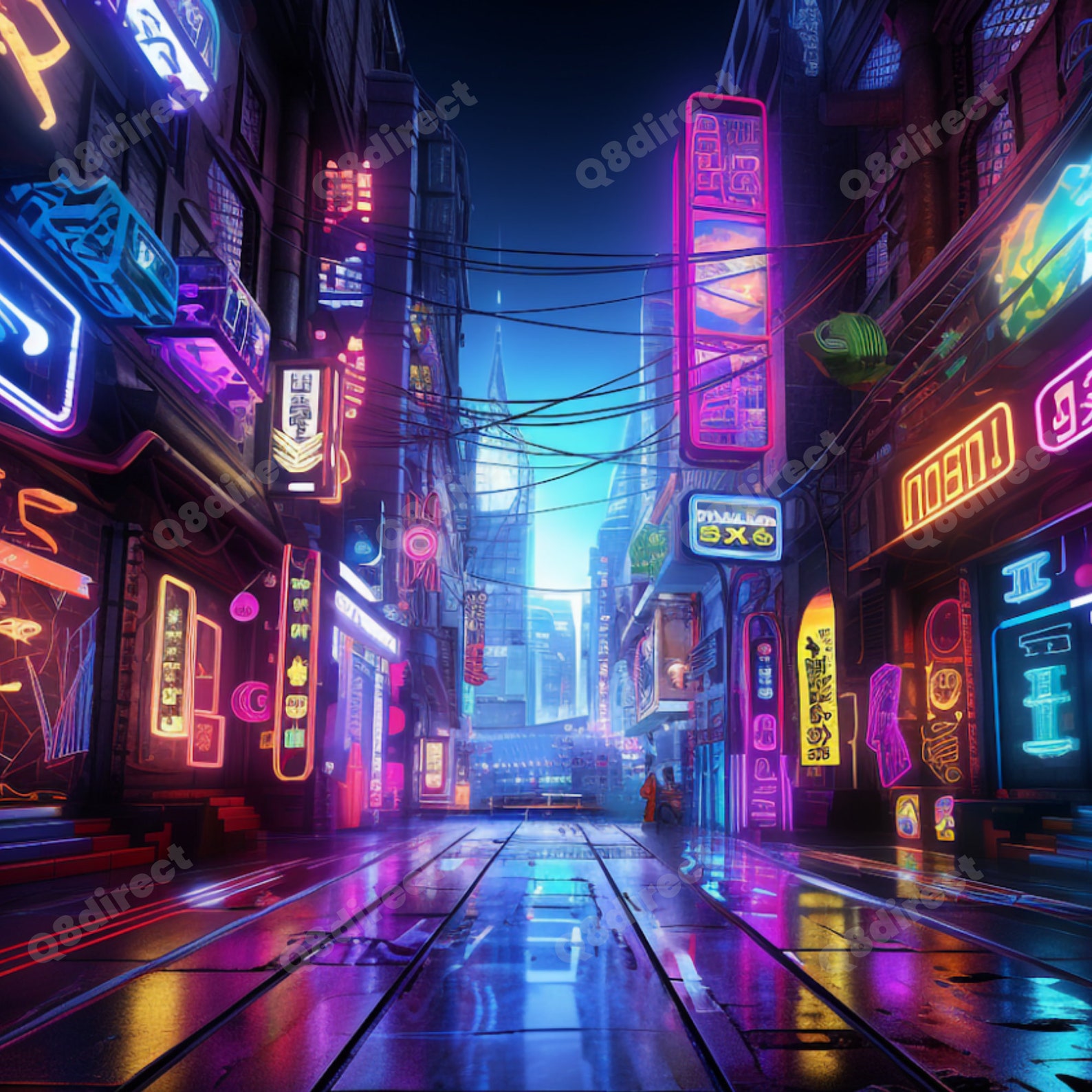 Neon Lights Digital Backdrops, Neon Effect Backgrounds, Glowing ...