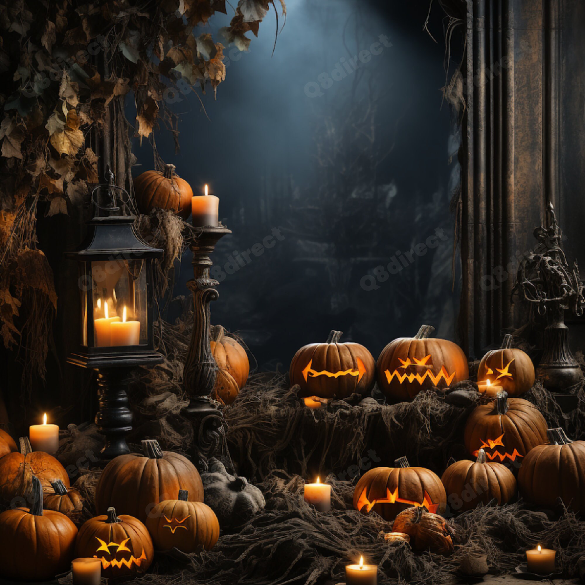 Holloween Digital Backdrops, Horror Scary Digital Backdrops, Halloween ...