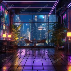 Neon Lights Digital Backdrops, Neon Effect Backgrounds, Glowing ...