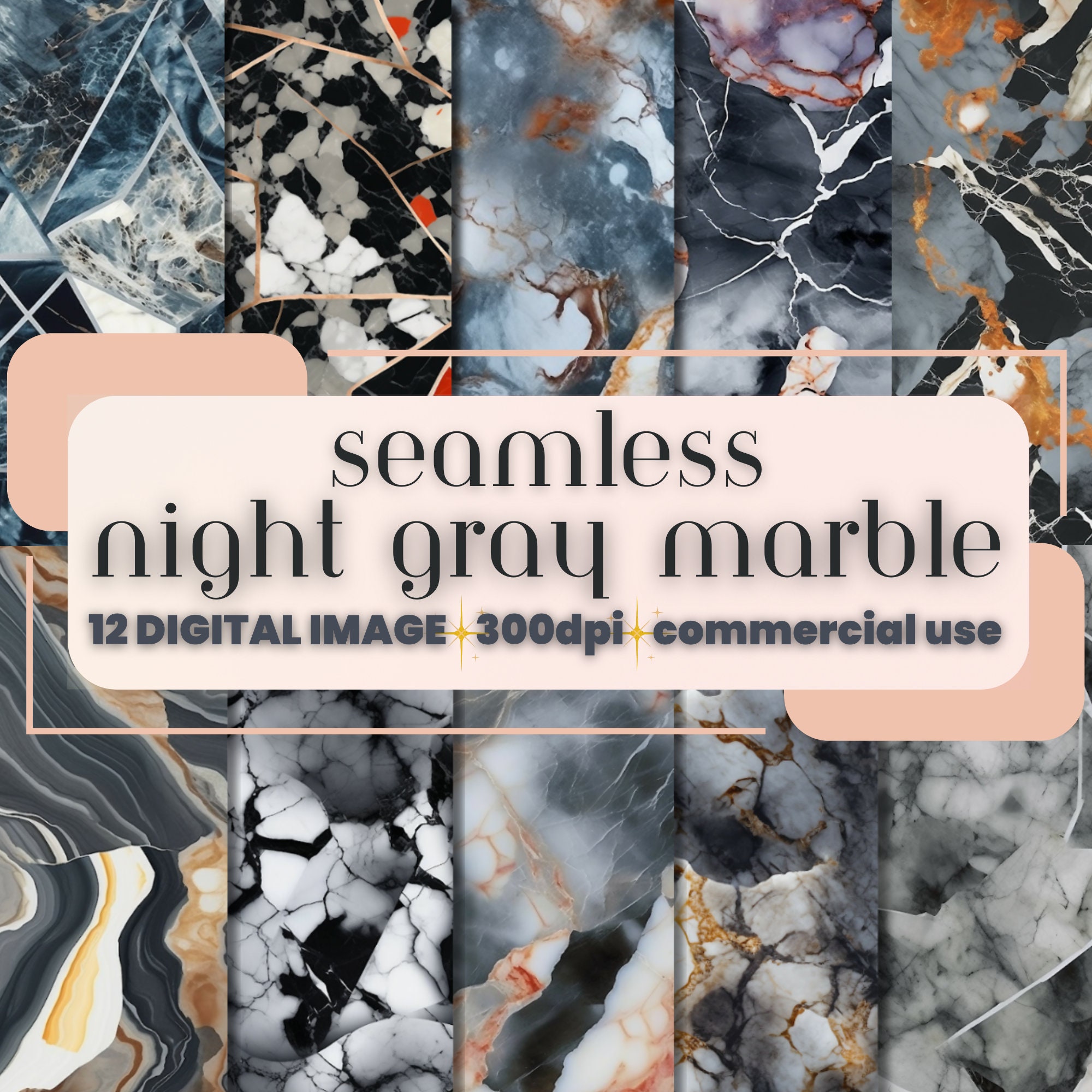 Marble Digital Paper, Marble Veins PNG, Marble Ink Paper, Scrapbook ...