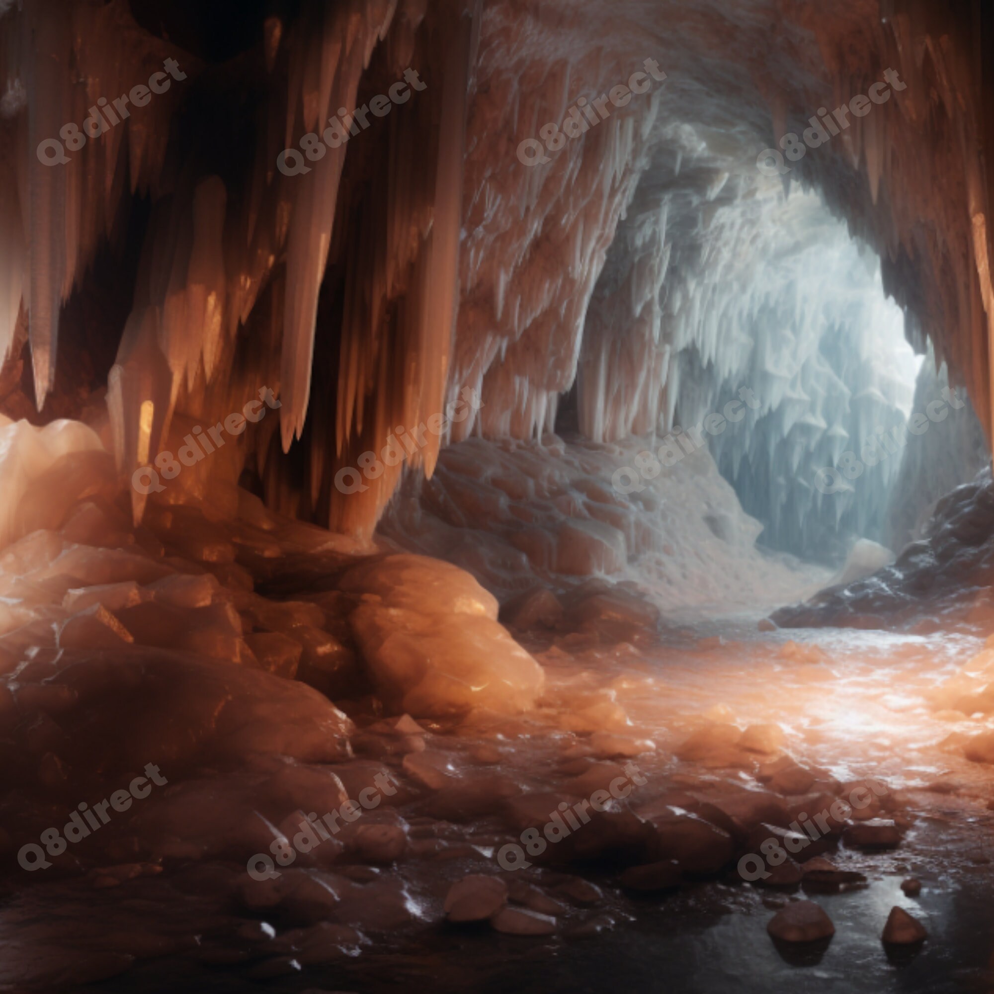 10 Cave Backdrops, Overlays Dark Cave, Salt Crystal Style, Treasure ...