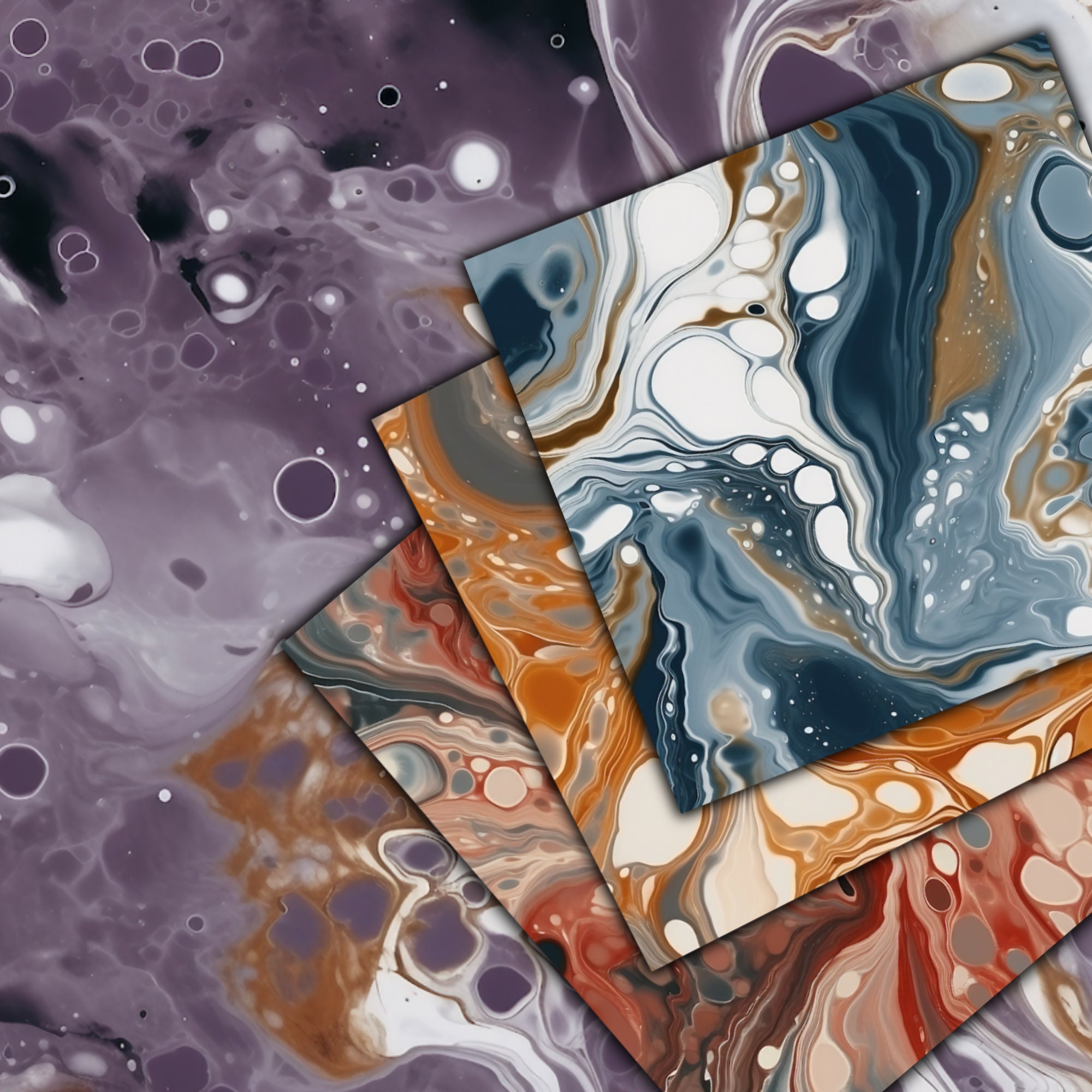 Marble Digital Paper II, Marble Veins PNG, Marble Ink Paper, Scrapbook ...