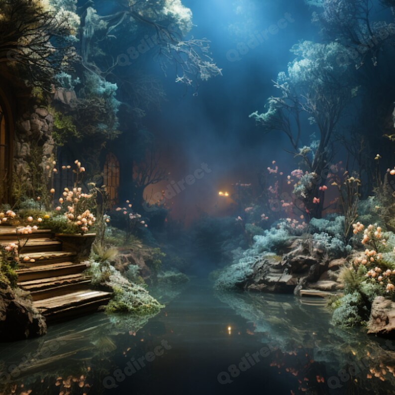 Enchanted Forest Backdrop, Magical Forest Backdrops, Photoshop Overlays ...