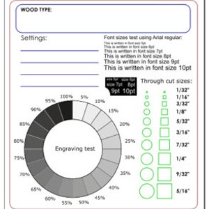 Diode Laser Cutting and Engraving Test Files - Digital Download ...