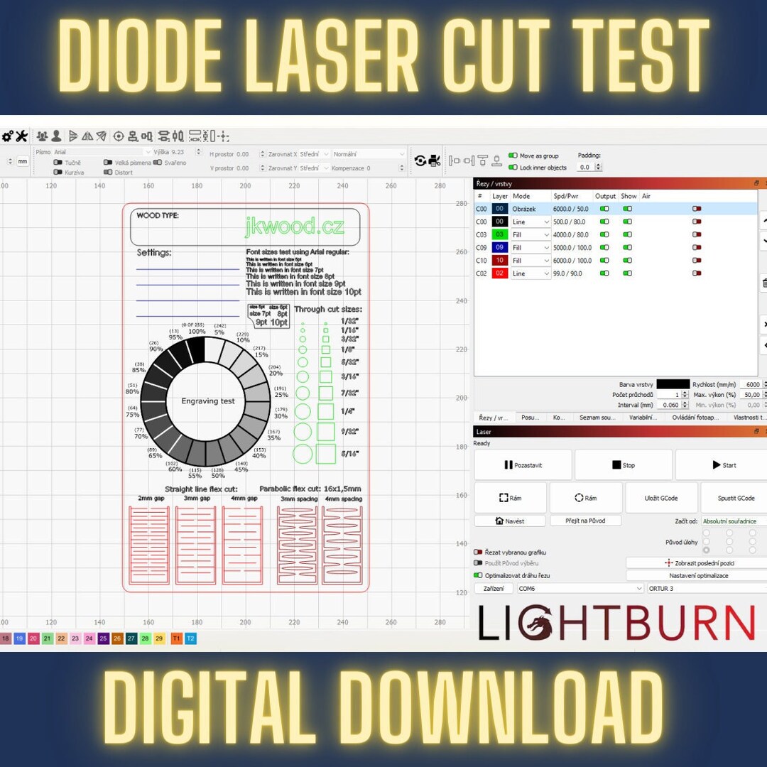 Diode Laser Cutting and Engraving Test Files - Digital Download ...