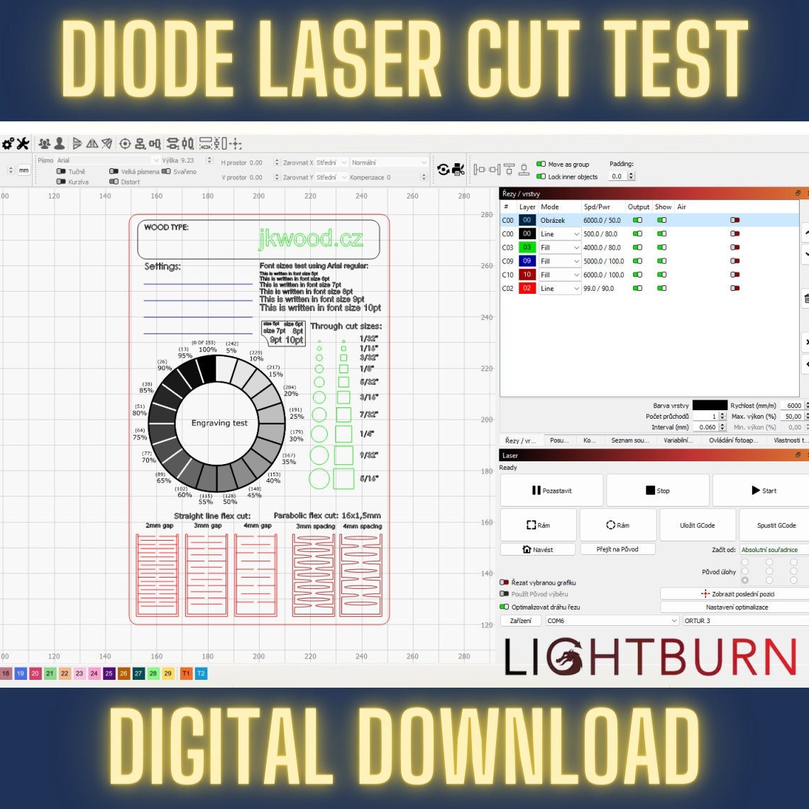 Diode Laser Cutting and Engraving Test Files - Digital Download ...