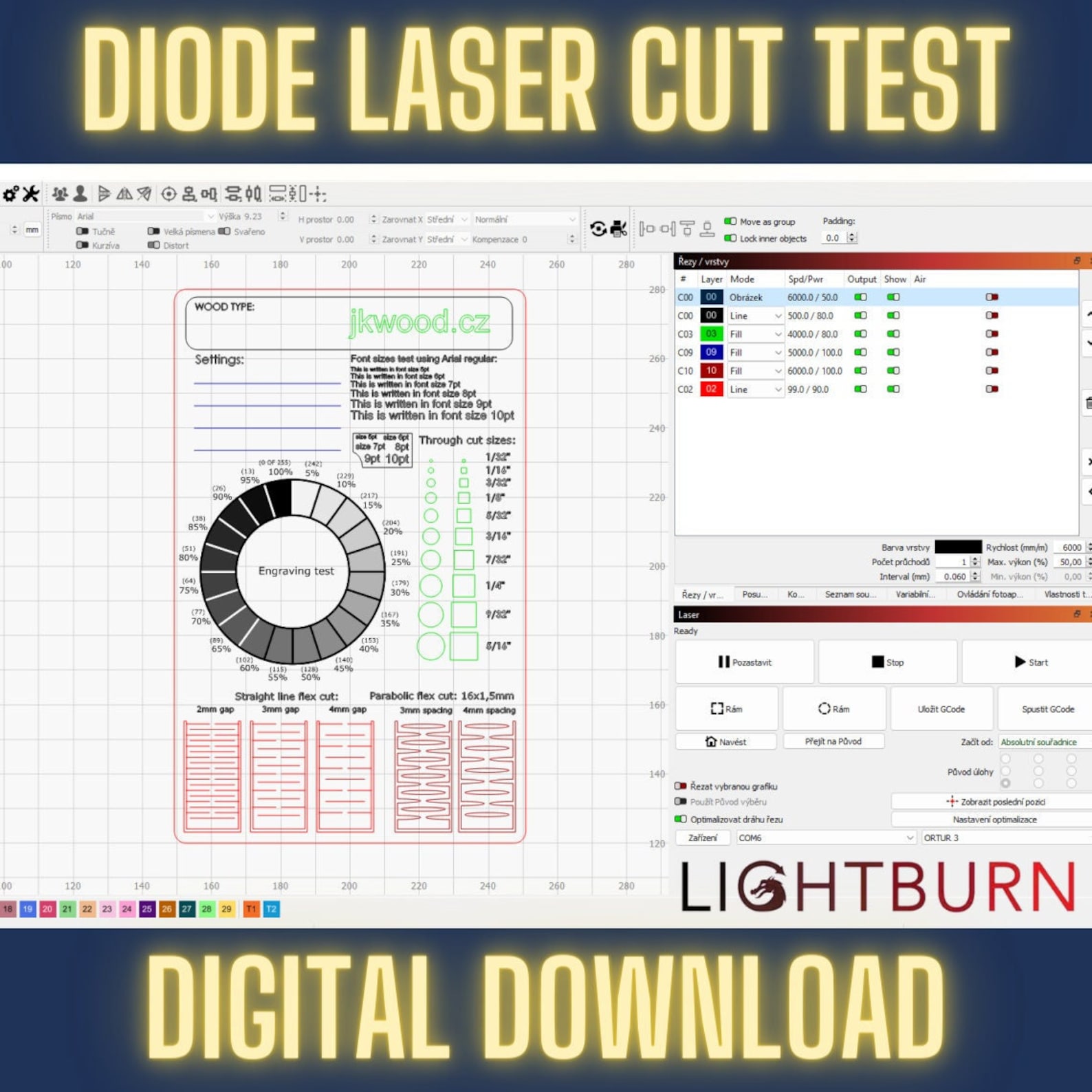 Diode Laser Cutting and Engraving Test Files - Digital Download ...