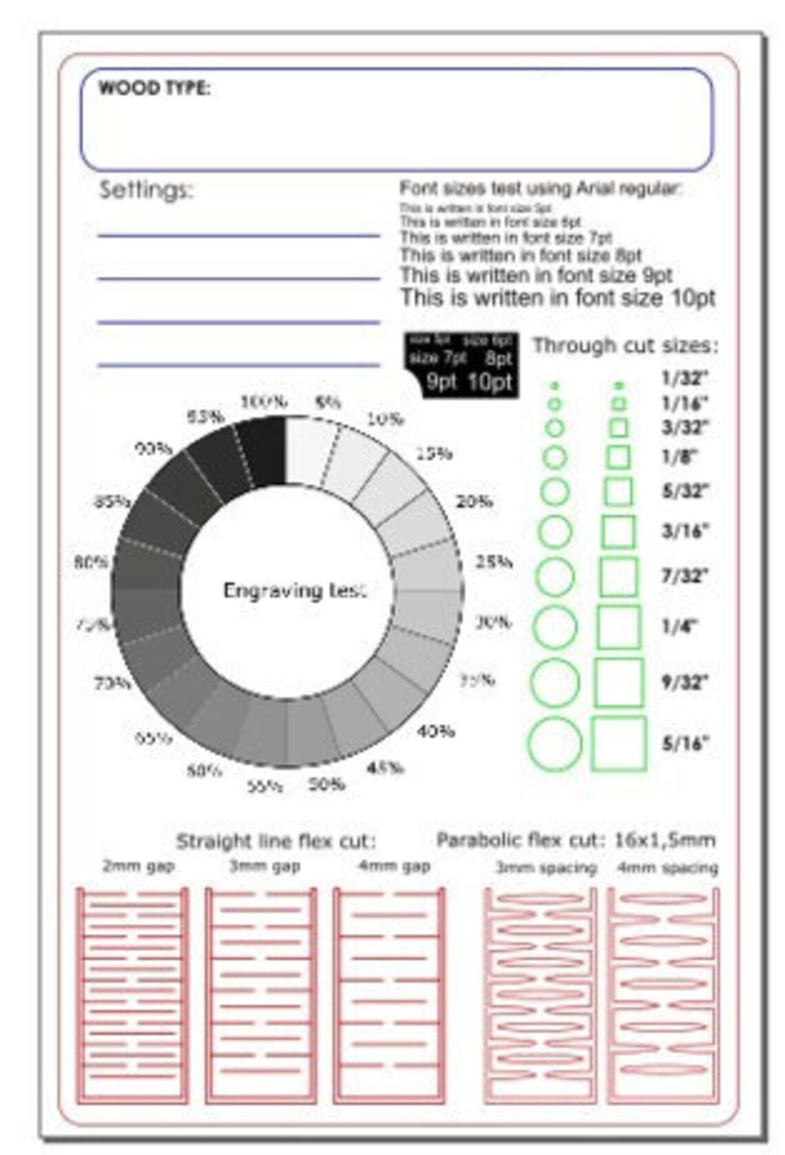 Diode Laser Cutting and Engraving Test Files - Digital Download ...