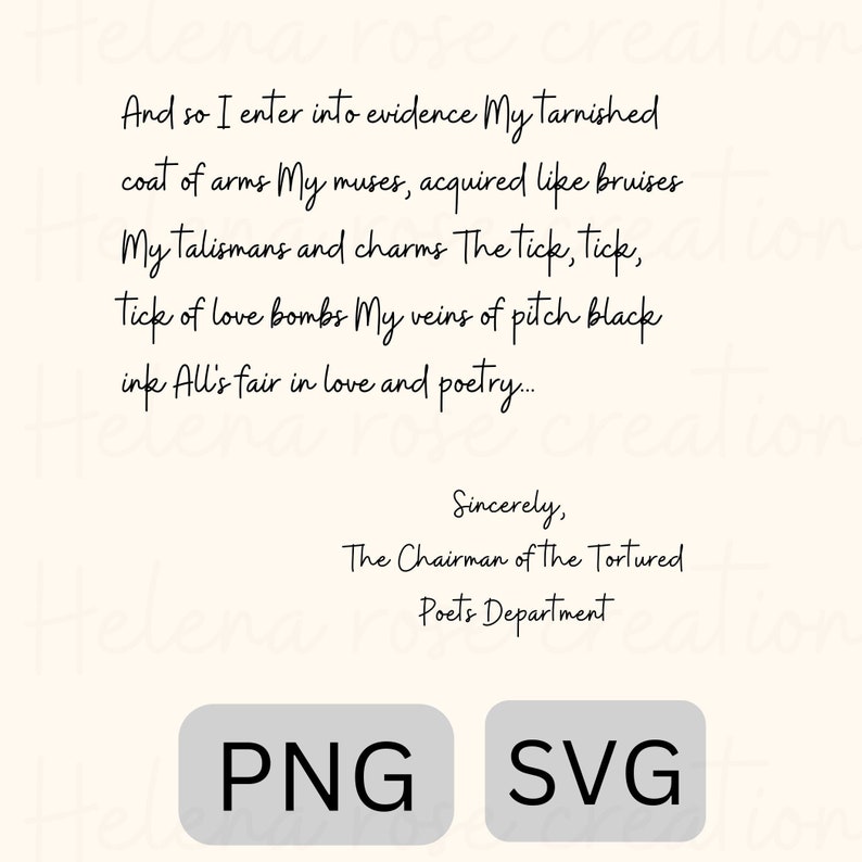 Tortured Poets Department Swiftie PNG SVG Digital Download, Taylors New ...