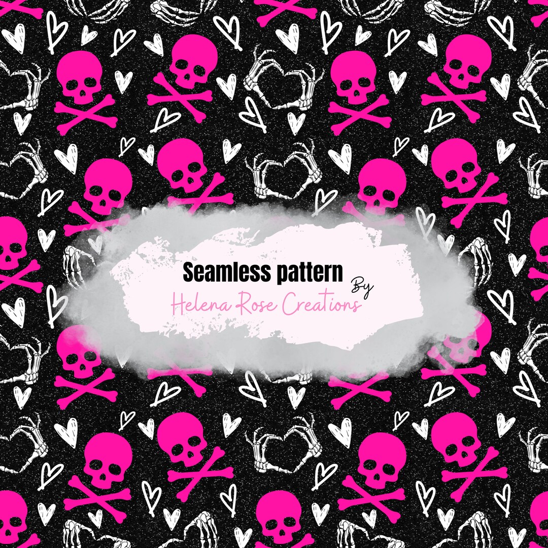 Skeleton Seamless Pattern , Skull Head Seamless , Spooky Halloween ...