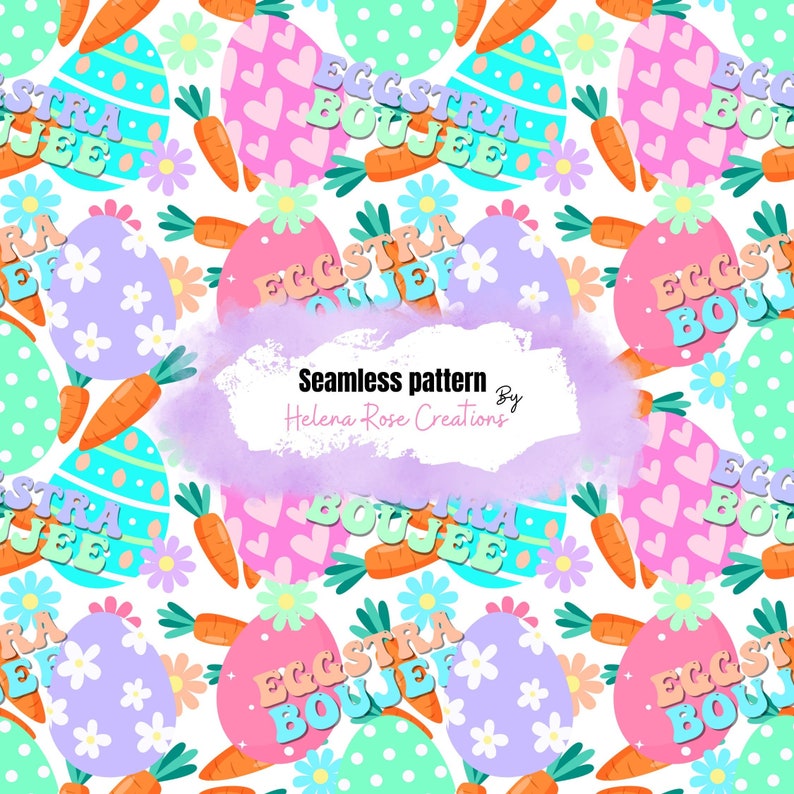 Eggstra Boujee Seamless,easter Egg Seamless File, Pastel Spring ...