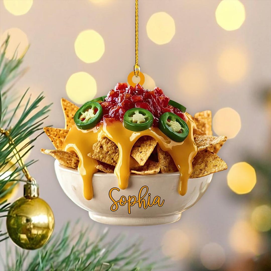 Custom Nachos Christmas Ornament, Tree Hanging Decor, Nachos Flat 2D ...