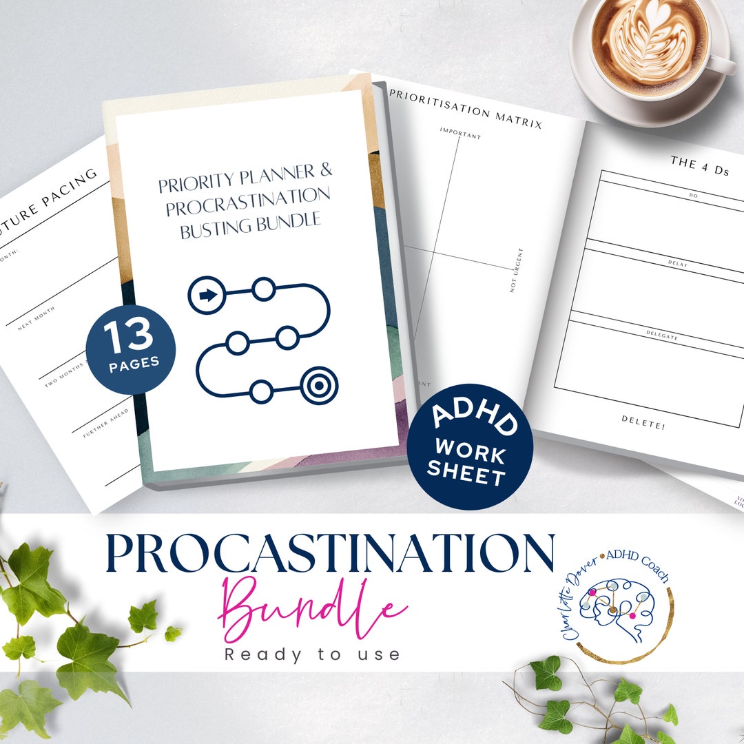 Priority Planner for ADHD, Procastination Worksheets, Decision Matrix ...