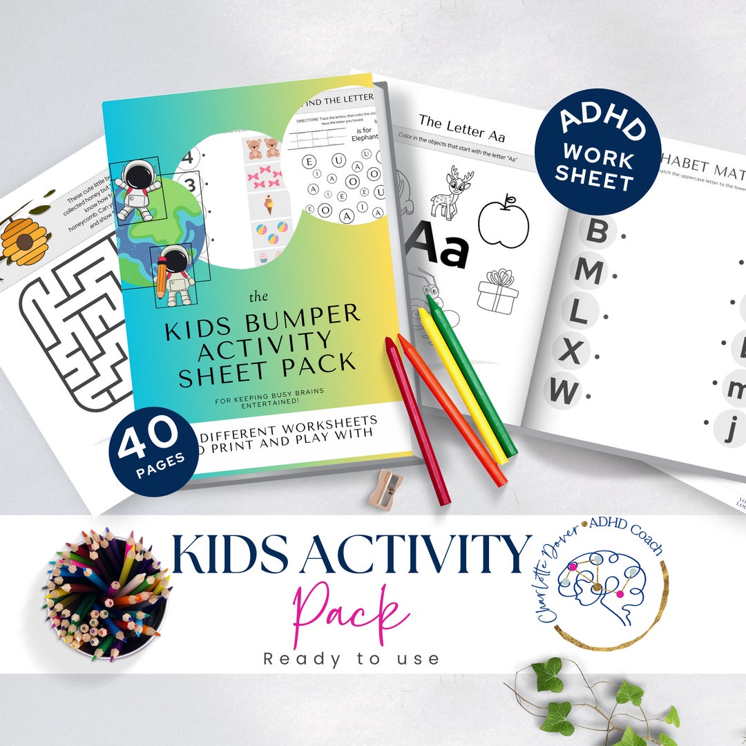 Adhd Activities for Kids, Printable Learning Worksheets, Trace, Color ...