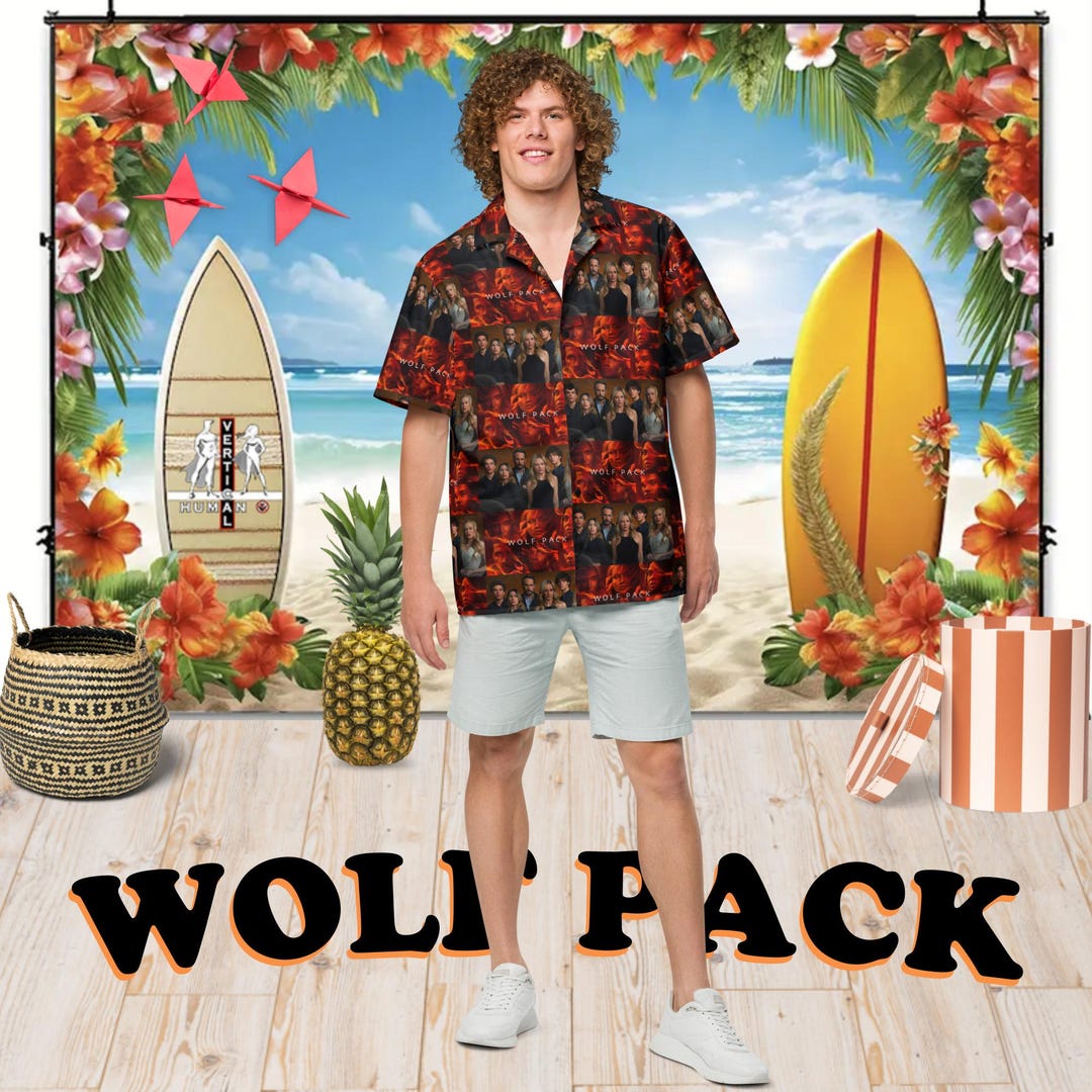 Wolf Pack - Hawaiian Aloha Shirt Short Sleeve - Gift Idea, Vintage ...