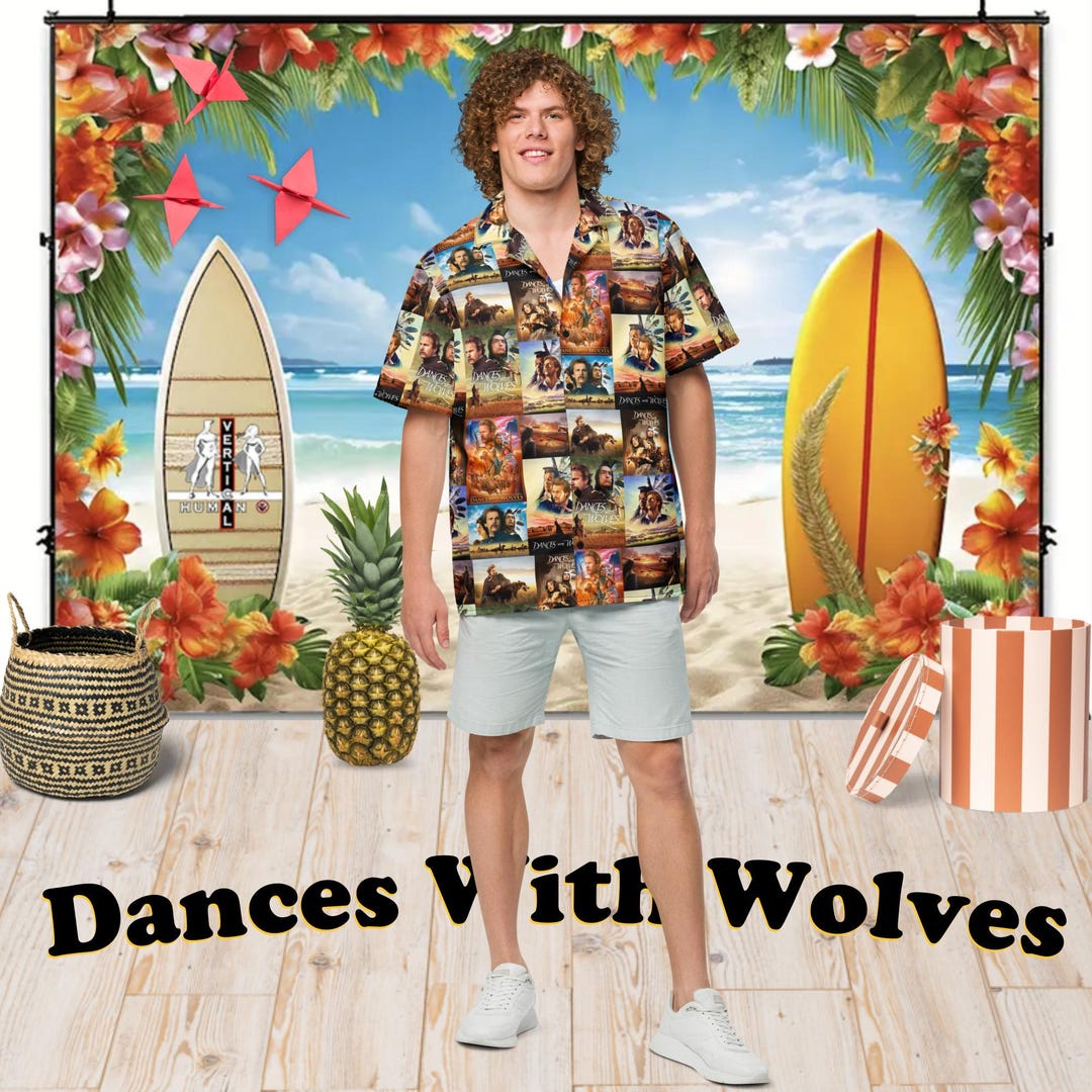 Dances With Wolves - Hawaiian Aloha Shirt Short Sleeve - Movie Posters ...