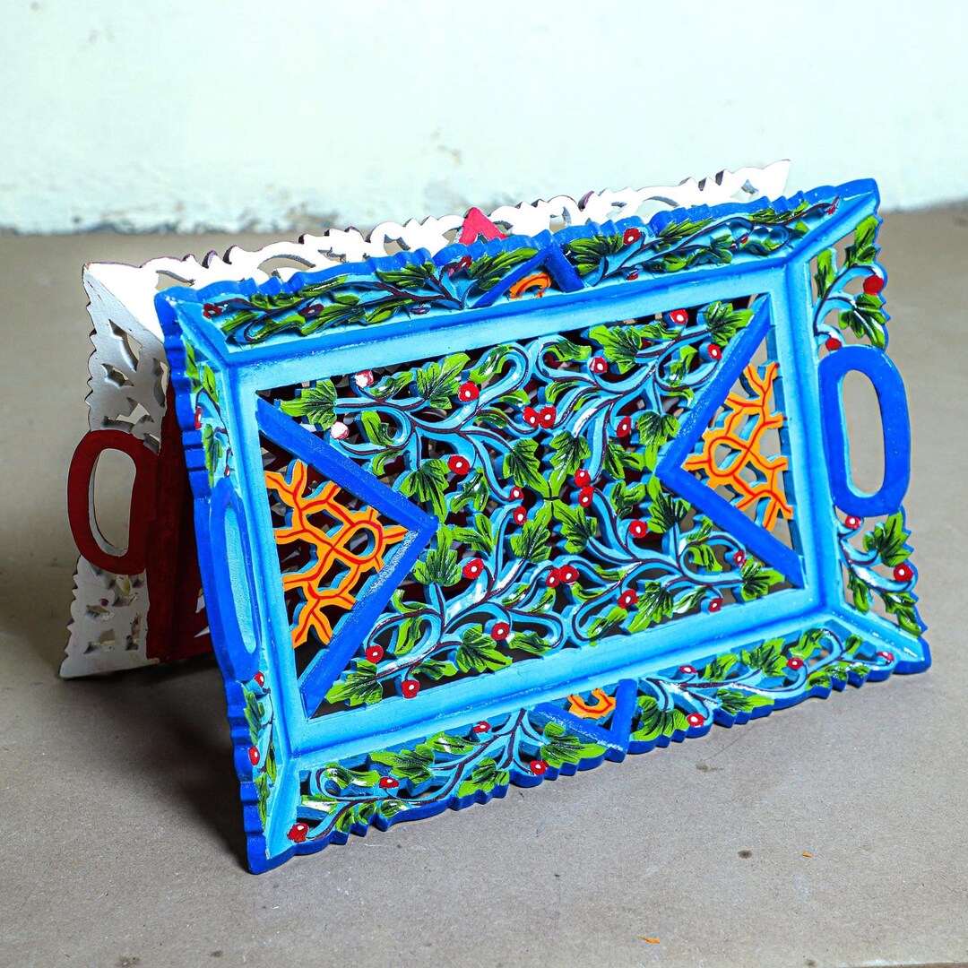 Hand-painted Wooden Serving Tray Rajasthani Folk Art Boohoo Decor - Etsy