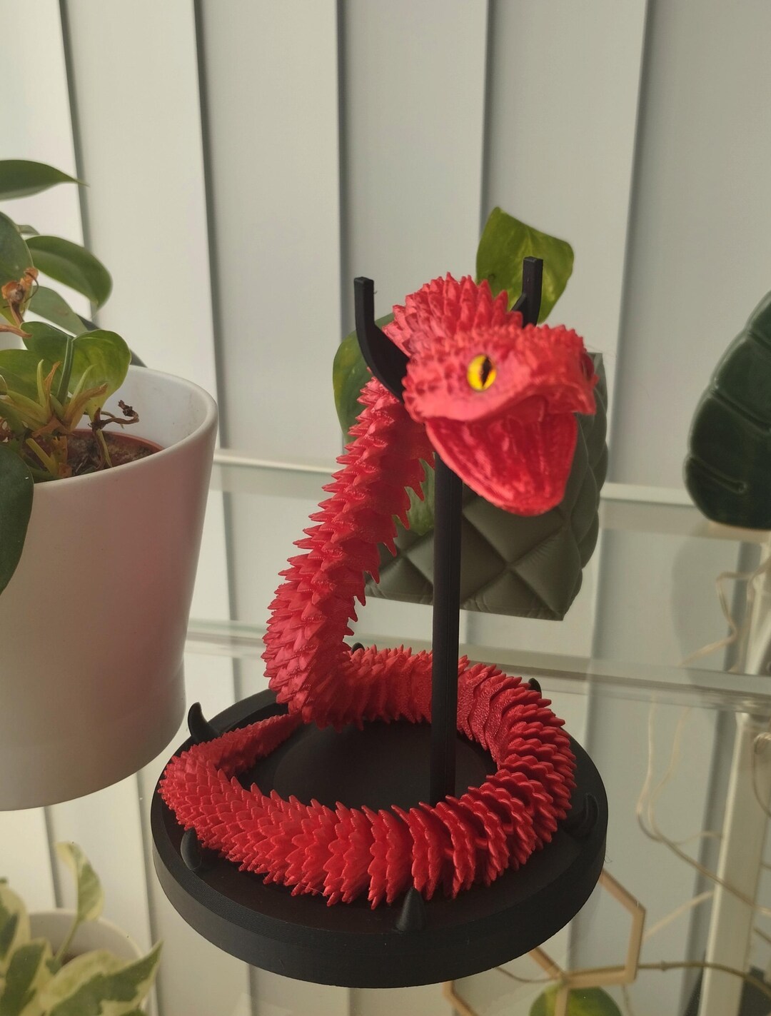 Articulated Dragon Display Stand, 3D Printed Two-part Base and Arm ...