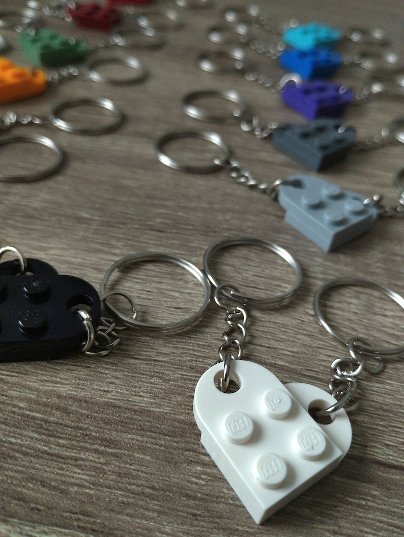 Heart Keychain Set Made With Genuine LEGO® Bricks Gift Set for Couples ...