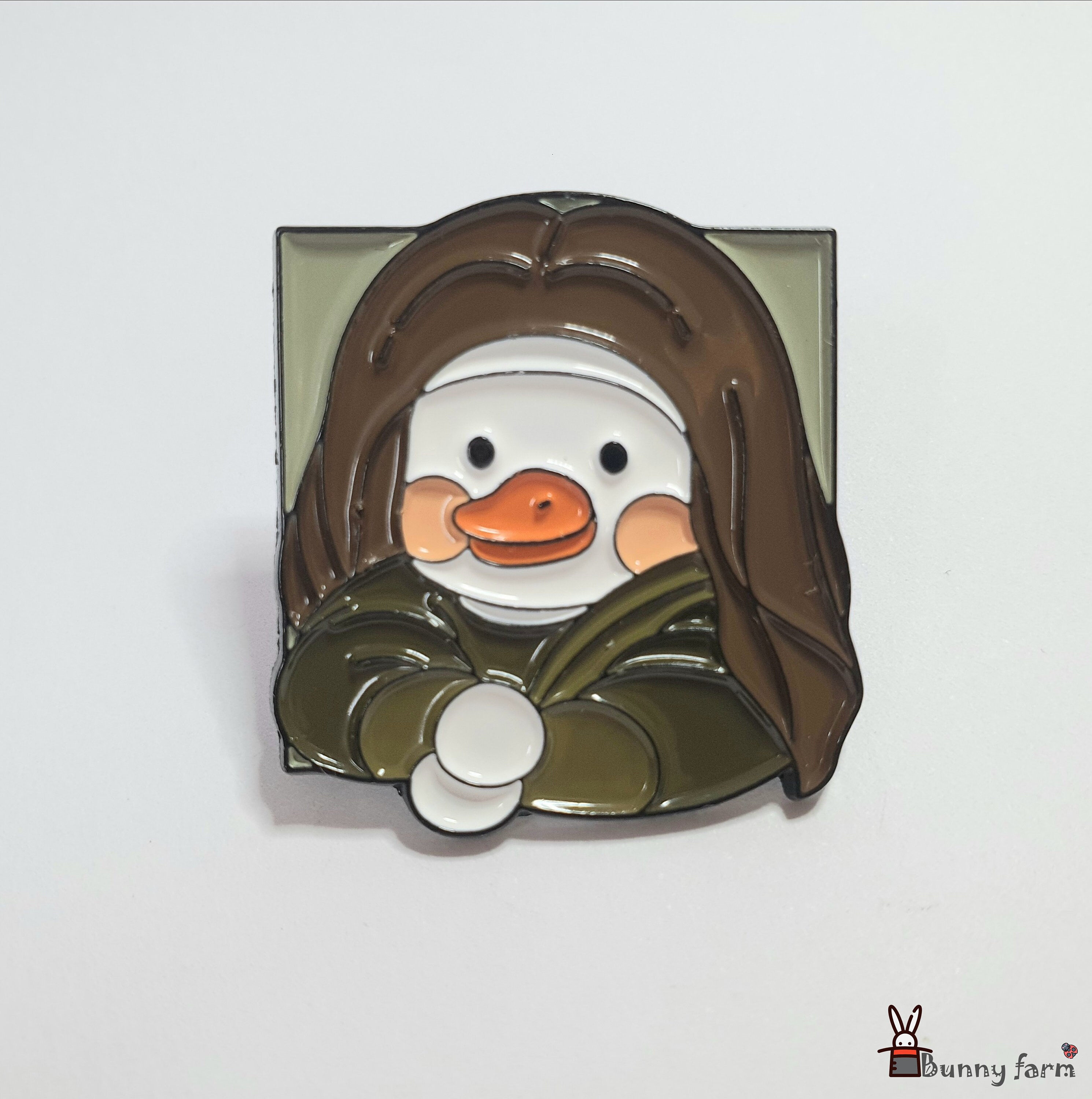Pato de dibujos animados divertido monalisa esmalte pin pines de ...
