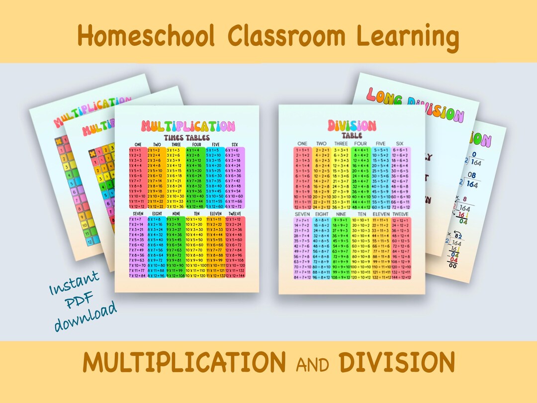 Learn Division and Multiplication Chart With Times Tables Practice Fill ...