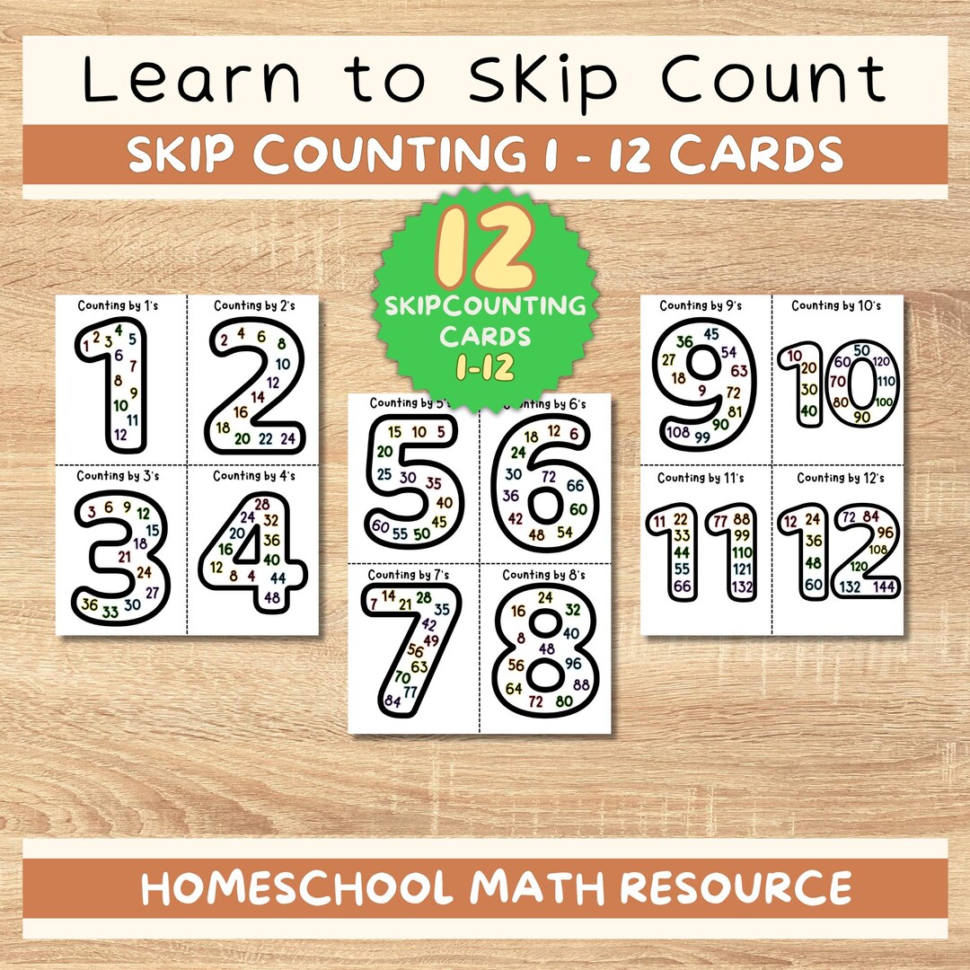 Skip Counting Cards 1-12, Printable Multiplication Resources ...