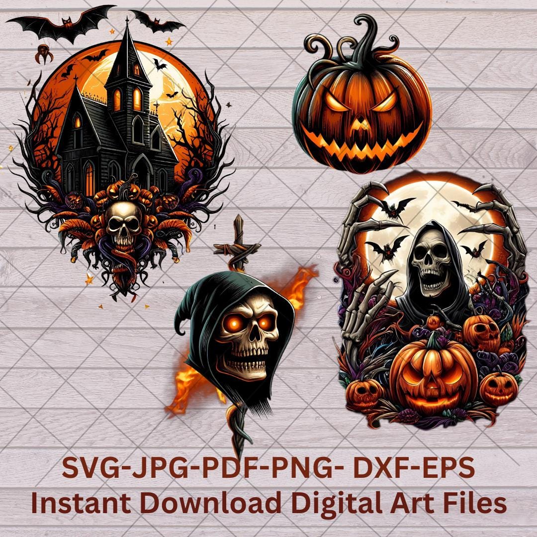 Spooky Halloween SVG Bundle | Digital Art, PNG, and More Files for ...