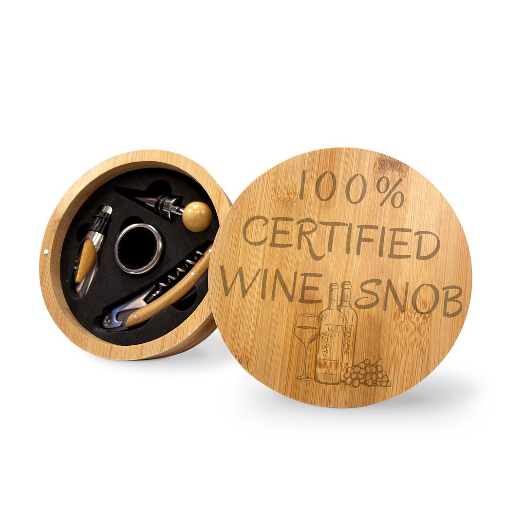 Chic Bamboo Wine Set - Complete 4-piece Wine Tool Gift - Great for ...