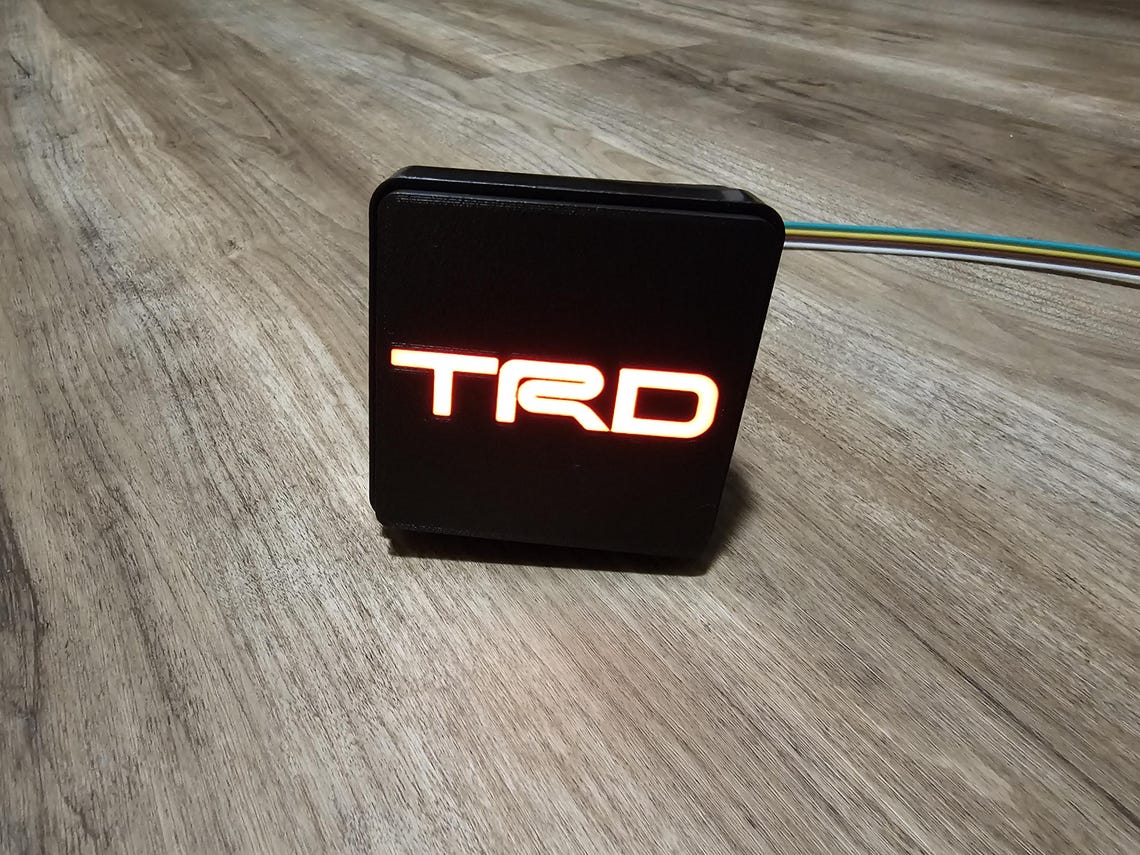 TRD LED Trailer Hitch Cover 3D Printed - Brake Light Glow, Toyota Truck ...