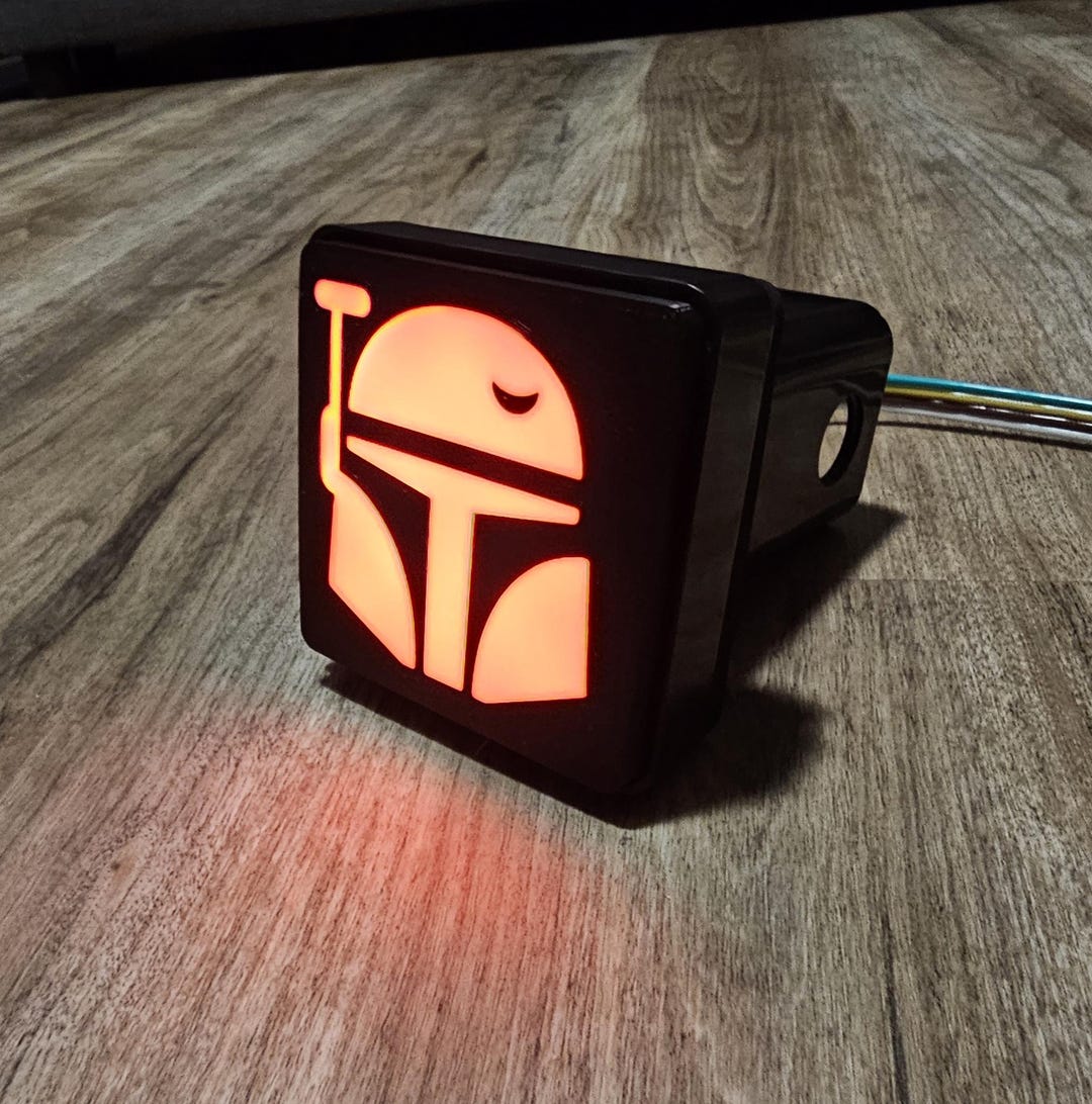 Boba Fett LED Trailer Hitch Cover 3D Printed - Brake Light Glow, Star ...