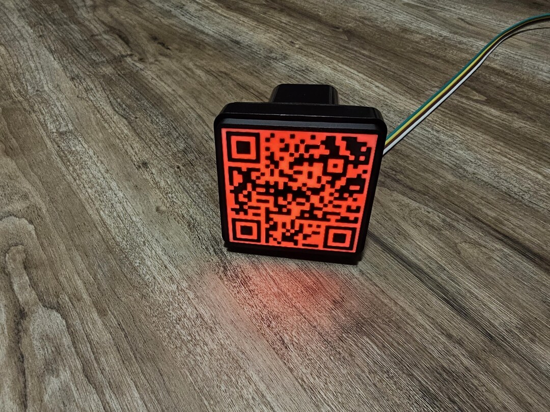 3D Printed LED QR Code Hitch Cover – Rick Roll QR Brake Light Gag Gift ...