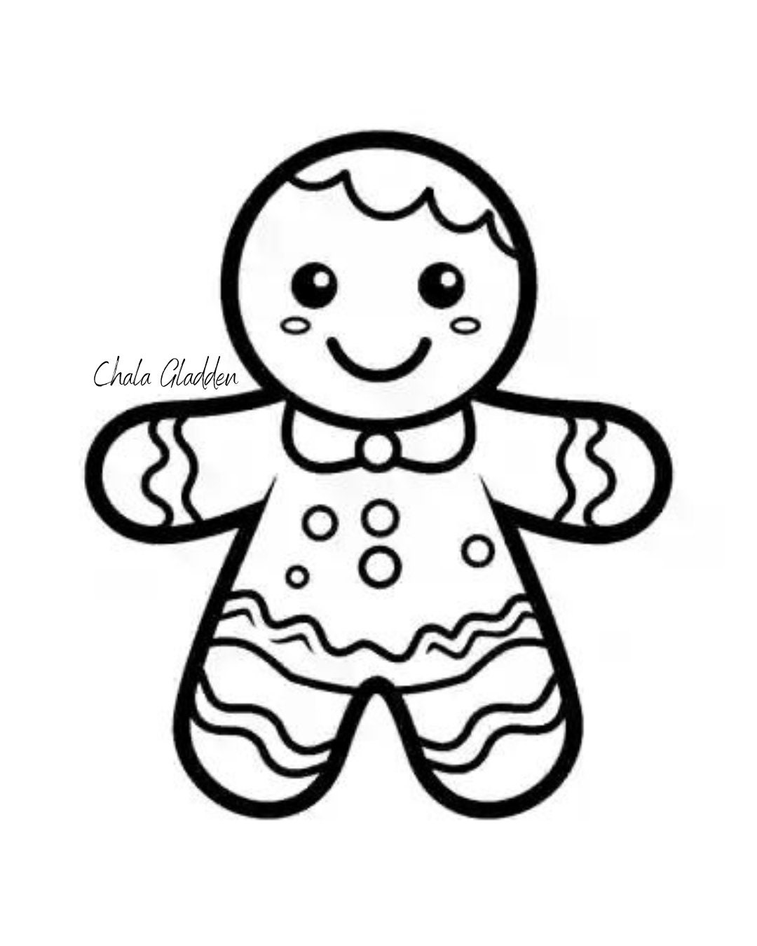 30 Gingerbread-man Coloring Pages for Kids or Adults - Etsy
