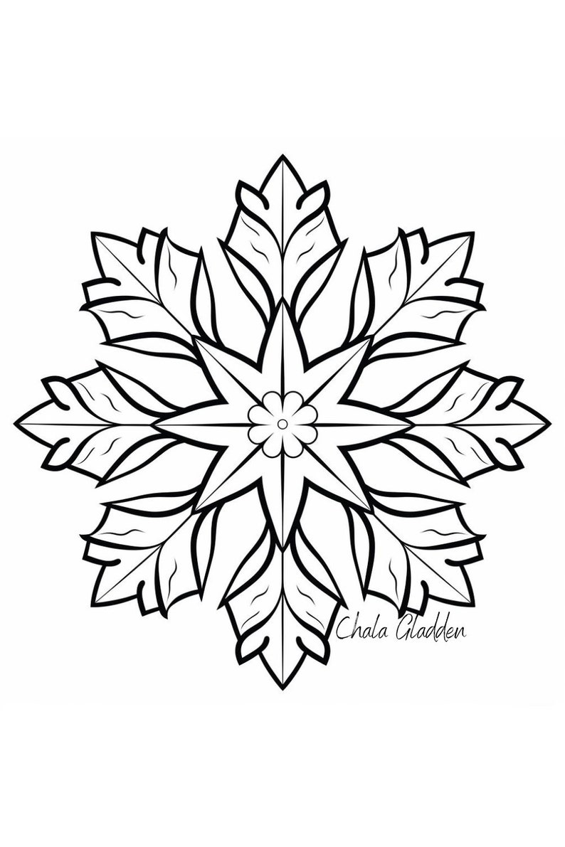 26 Winter Snowflake Coloring Pages: Printable Designs (digital Download ...