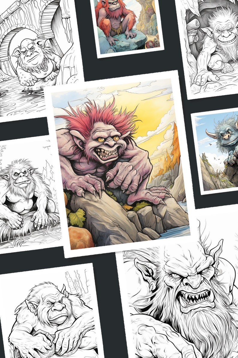 180 Printable Troll Instant Download Coloring Pages for Kids and Adults ...