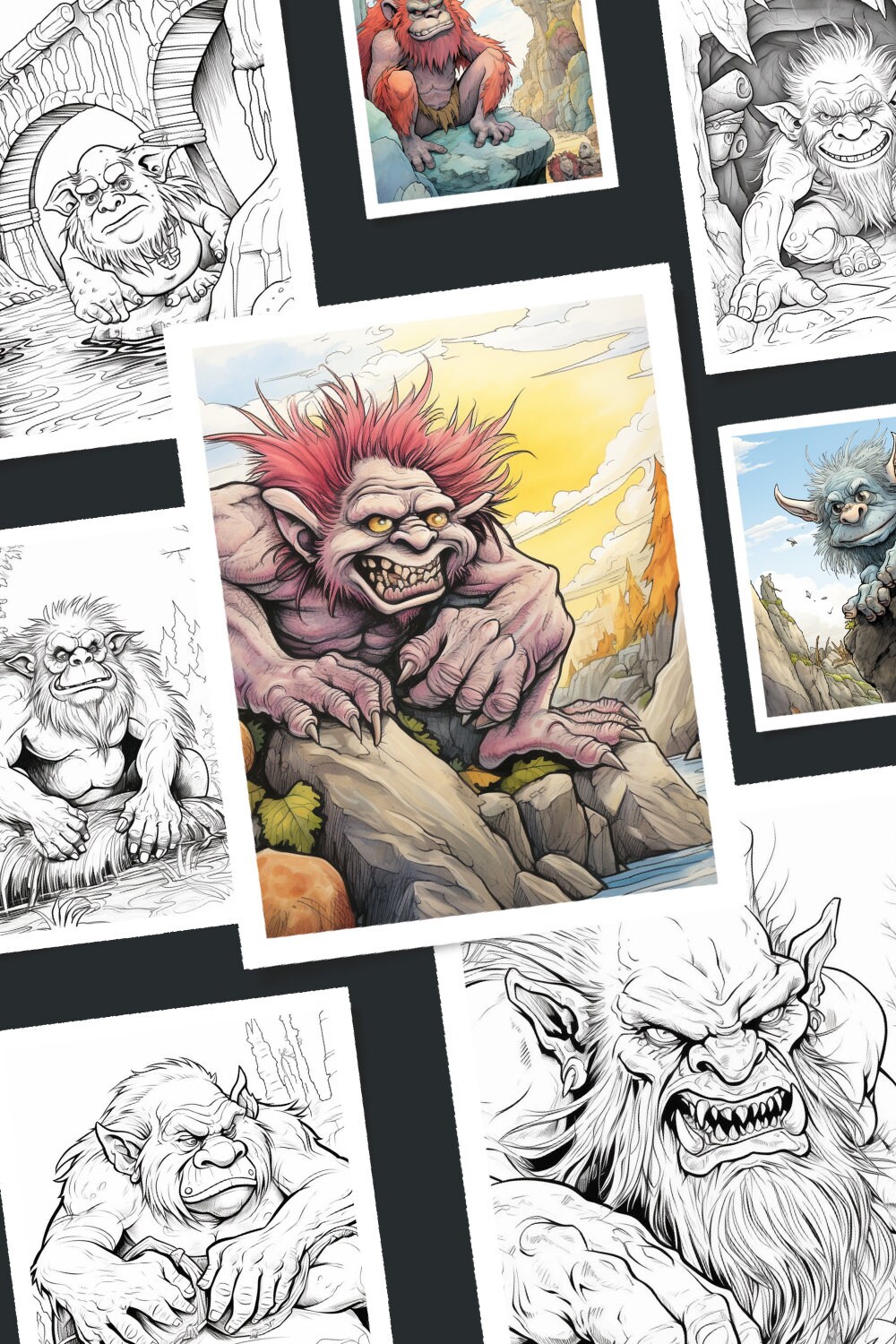 180 Printable Troll Instant Download Coloring Pages for Kids and Adults ...