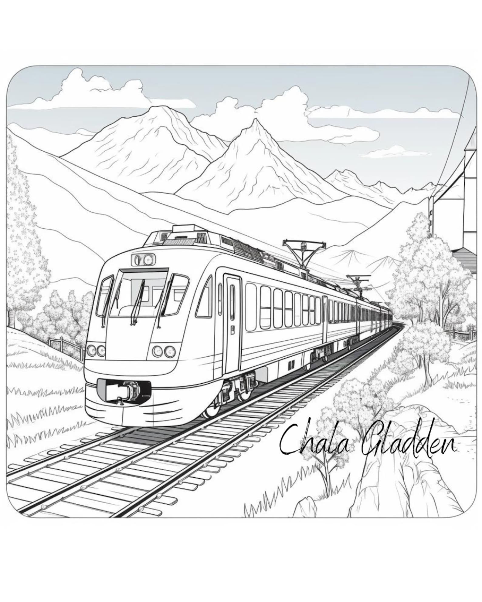 100 Printable Trains and Things Instant Download Coloring Pages Fun for ...