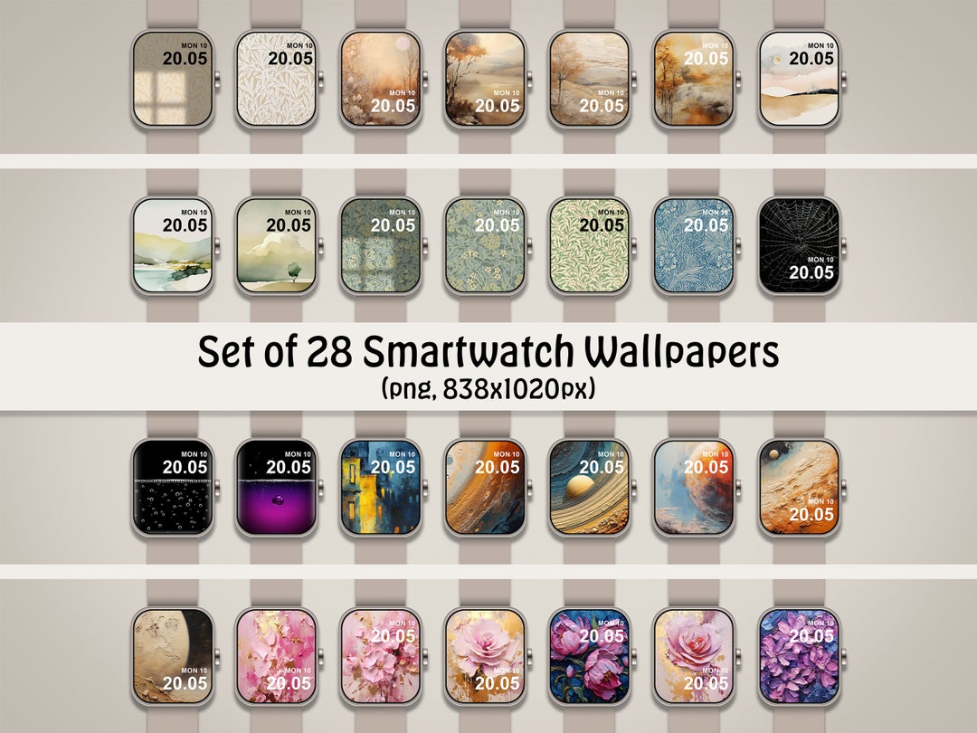 Smartwatch Wallpaper Mega Pack 28 Ready-to-use Designs for Apple ...