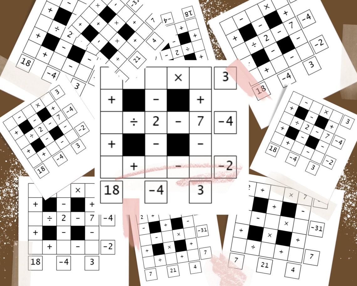 Criss-cross Math Puzzles for Kids Game Book Ages 5 (Instant Download ...