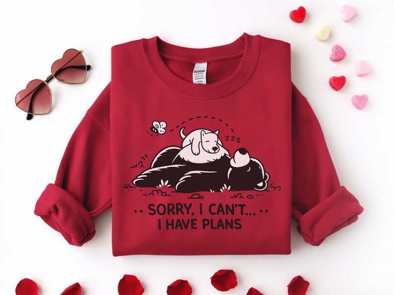 Sorry I Cant I Have Plans Cat Sweatshirt, Funny Introvert Cat Lover ...