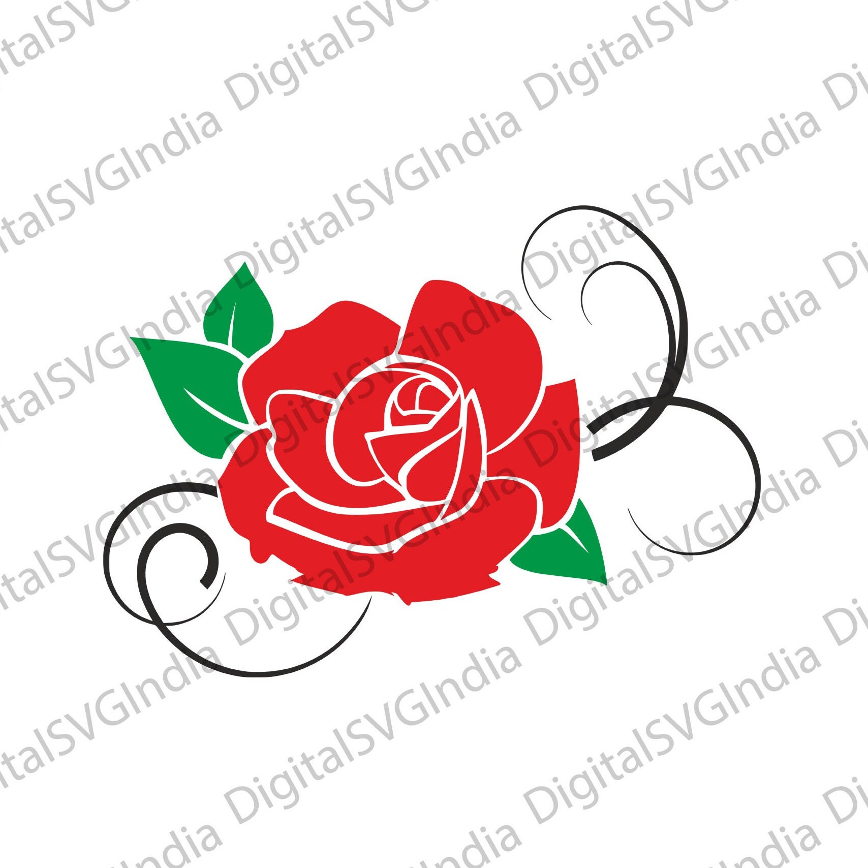 Rose Flower Svg, Roses Svg, Rose Clipart, Flower Svg, Roses Template ...