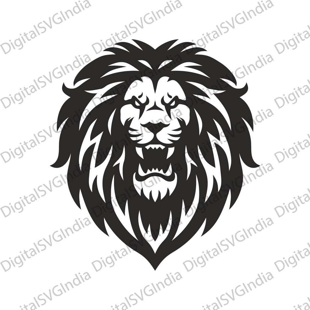 Lion Face Svg, Lion Head Svg, Vector Cut File for Cricut, Lion ...