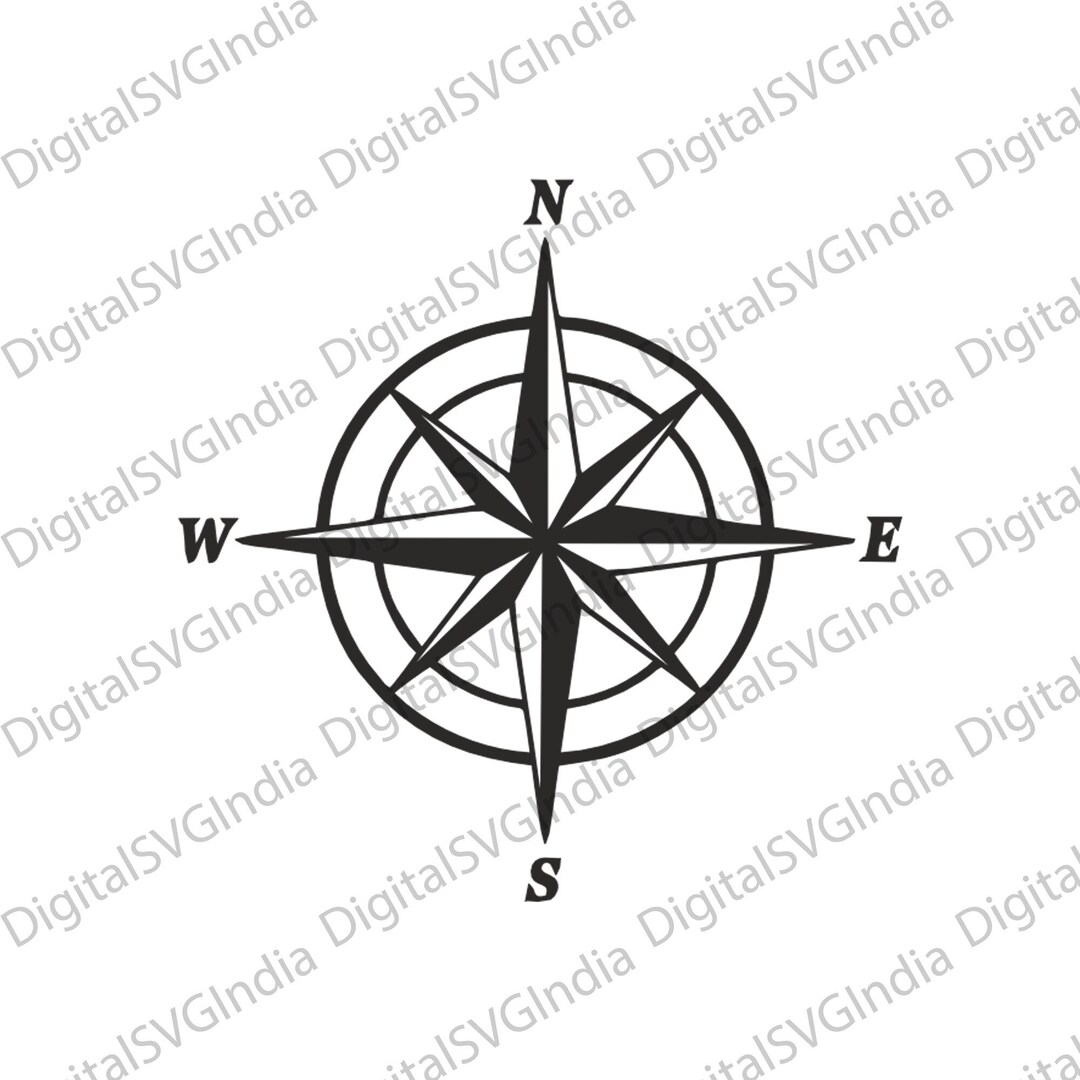 Compass Svg, Compass Digital Download SVG, Compass Rose SVG, Nautical ...
