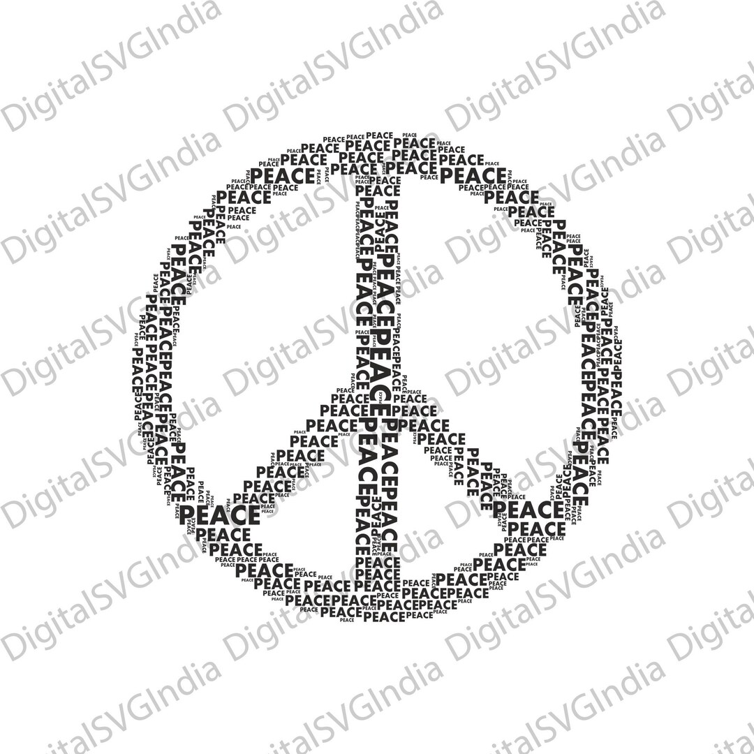 Peace Symbol Svg Peace Sign Svg Peace Svg Peace Png Peace Dxf Plt Ai Peace Word Text Svg