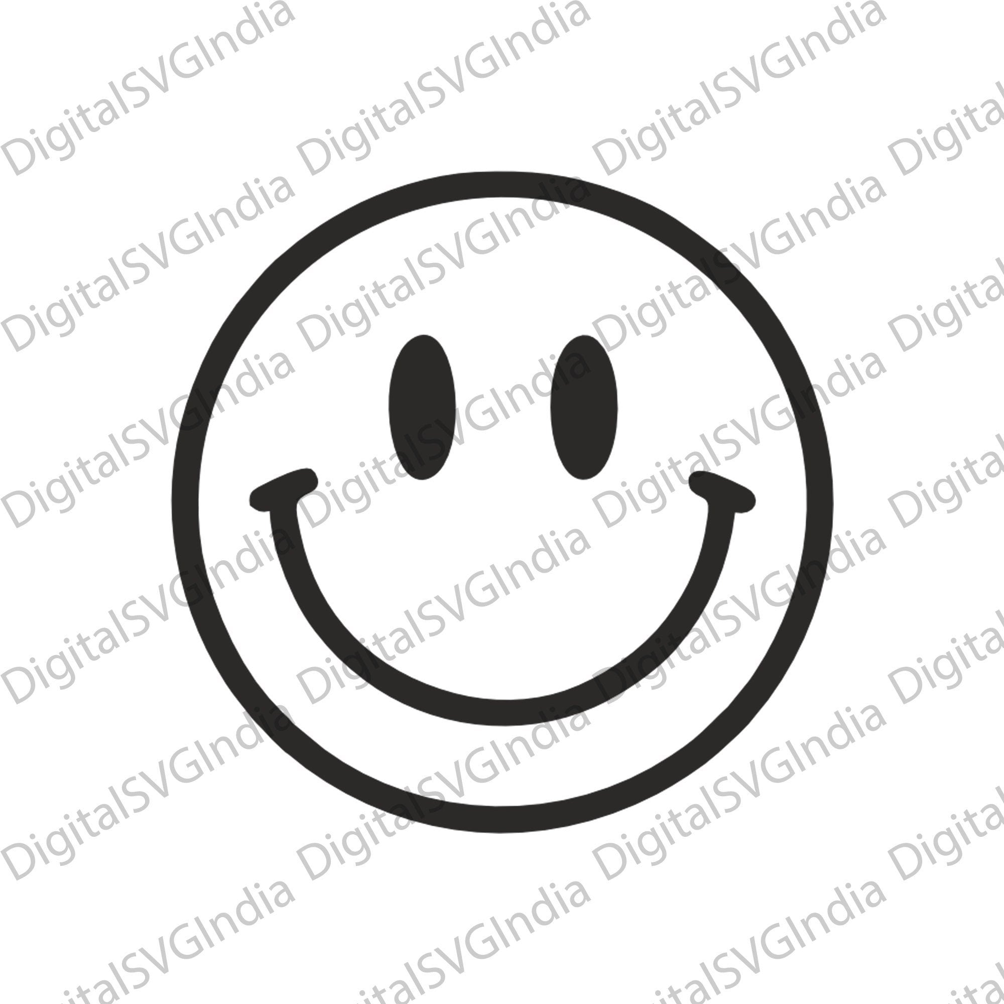 Smiley Face Digital Download SVG PNG DXF Plt, Smiley Face Svg, Hand ...