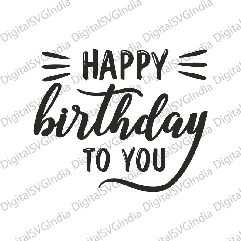 Happy Birthday, Happy Birthday Script, Happy Birthday Stencil, Birthday ...