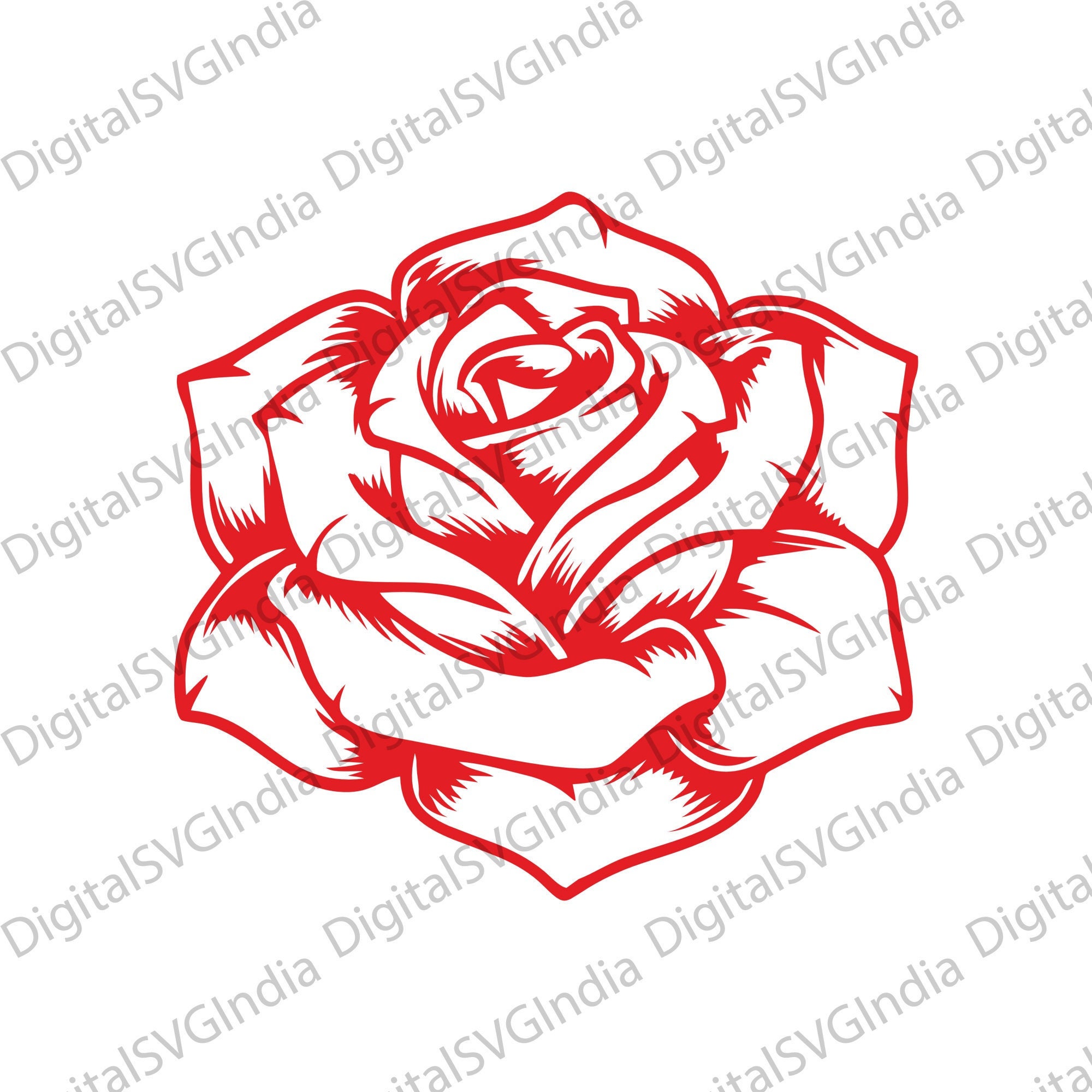 Rose Flower Svg, Roses Svg, Rose Clipart, Flower Svg, Roses Template ...